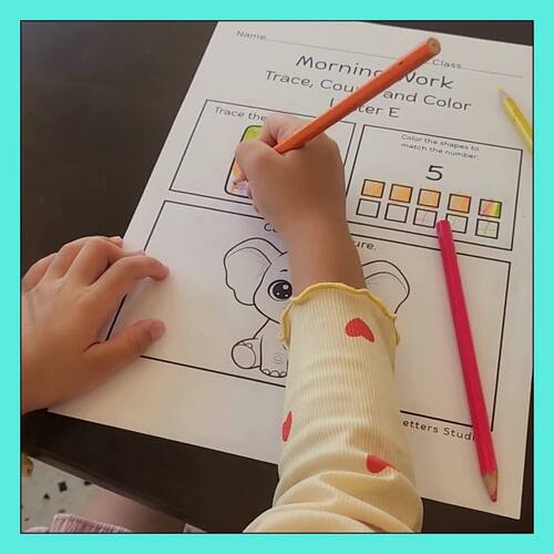 Morning Work Alphabet A–Z | Trace, Count 1–10 & Color | Pre-K ...