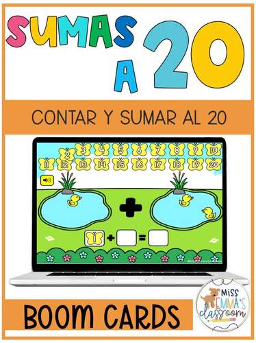 Sumas a 20 para Google Classroom™| Addition to 20 Slides in Spanish