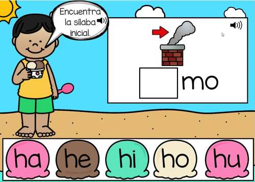 BOOM Cards Sílabas iniciales Letra H- ha, he, hi, ho, hu (Distance ...