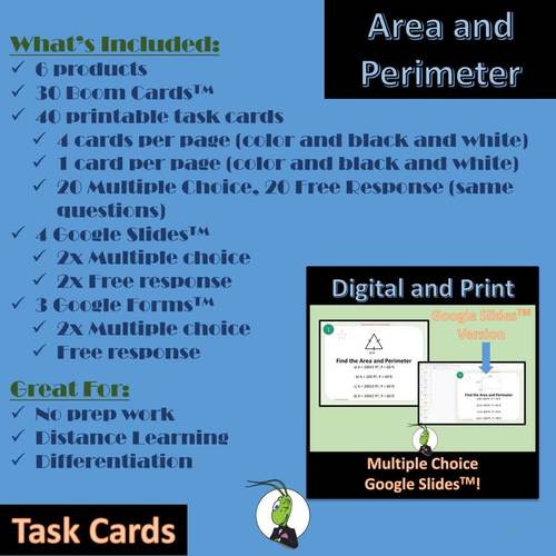 Area and Perimeter of 2d Figures Task Card Bundle for Geometry | TPT