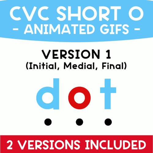 CVC Short O Words Animated GIFS by Teacher Cloud | TpT