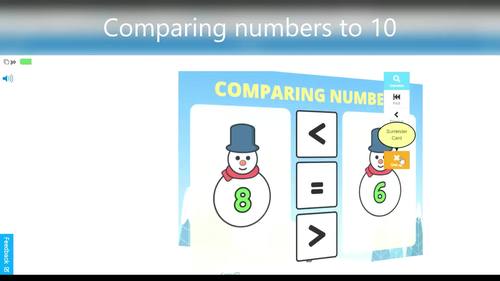Boom Cards Comparing Numbers to 10 Boom Cards Winter by Language Forum