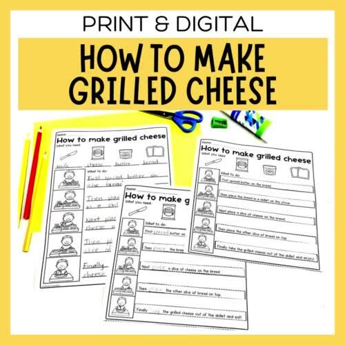 How To Make Grilled Cheese Sequencing Worksheets & Digital Slideshow