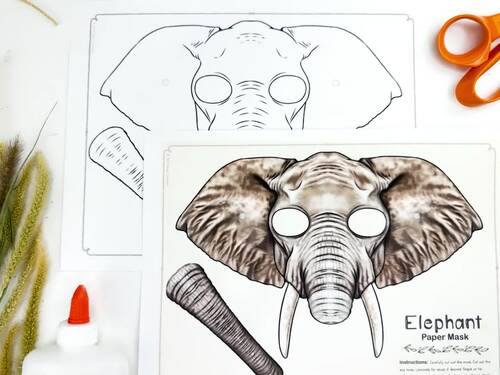 how to draw elephant face mask