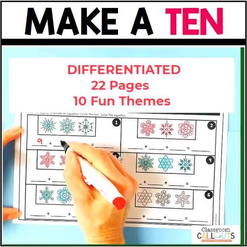 Winter Busy Work: Make a Ten – Worksheets by Carrie Lutz - Classroom ...