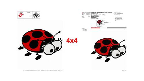 Whimsical red and black cartoon ladybug insect embroidery designs ...