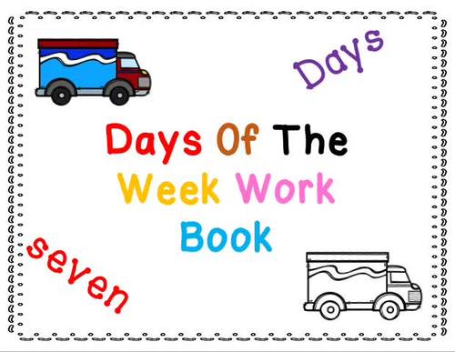 Seven Days Of the week practice work pack, tracing, writing and spelling