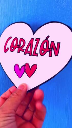 Valentine Heart English to Spanish Sight Word Flashcards Easy Reading ...