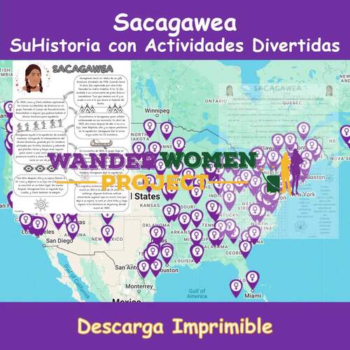 Sacagawea - SuHistoria y Actividades Divertidas; A Spanish Worksheet