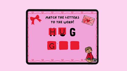 Valentine's Letter Recognition and 3-Letter Sight Word - Reading Boom Cards