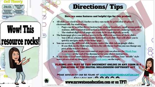 Cell Theory "Doodle" Style Notes , with Slides, INB, & Digital INB