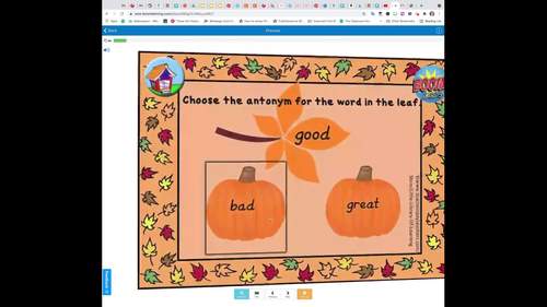 Pumpkin Antonyms BOOM Cards by Little Library of Learning | TPT