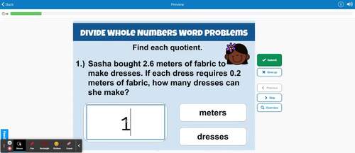 5th/6th Grade Divide Decimal Word Problems Boom Card Activity | TPT