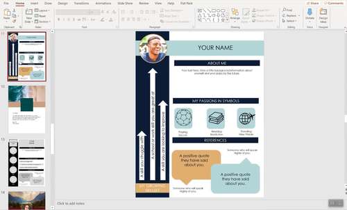 Get to Know You High School and Middle School: Student Visual Resume