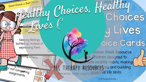 RED RIBBON WEEK Activities: Healthy Choices, Healthy Lives Cards