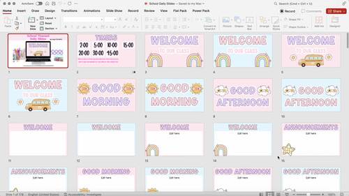Back to School Simple Daily Slides (PowerPoint only) by Magical Kinders