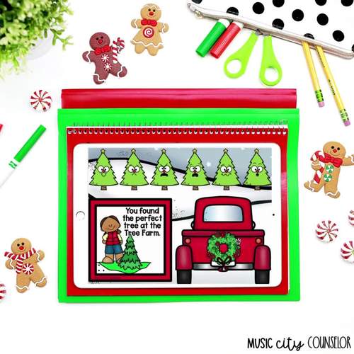 Christmas Feelings & Emotions SEL Counseling Lesson, Digital & Printable