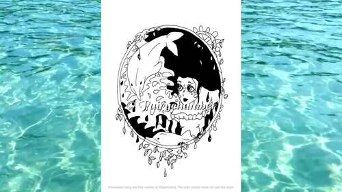 Dolphin Splash Mermaid Coloring Page For Kids And Adults Fantasy ...