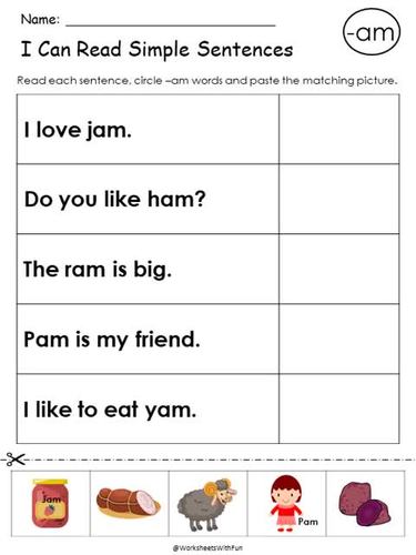 Reading Simple CVC Sentences, CVC Words Practice Worksheets ...