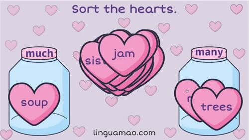 MANY vs MUCH. Digital sorting quiz by Linguamao ESL | TPT