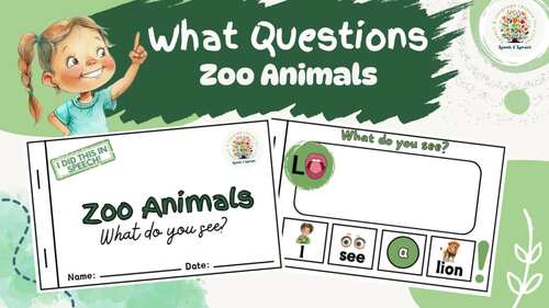 What Questions Mini Book (At the Zoo Sentence Frame: "I see a + animal!"