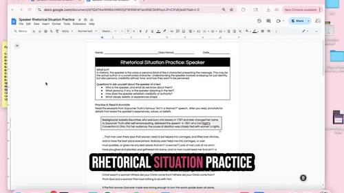Rhetorical Situation Practice Worksheets | AP Lang | SPACECAT | Print ...