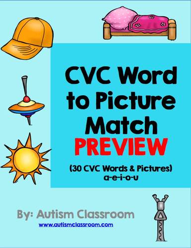CVC Word to Picture Match by Autism Classroom | CVC Activities | CVC Words