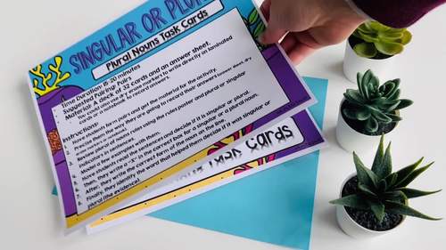 Plural of Nouns Task Cards by KJ's ESL Stuff | TPT