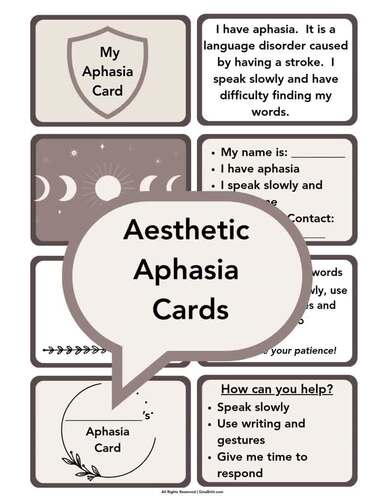 Aphasia Card For Self-Advocacy by Speech Therapy Materials by Gina Britt