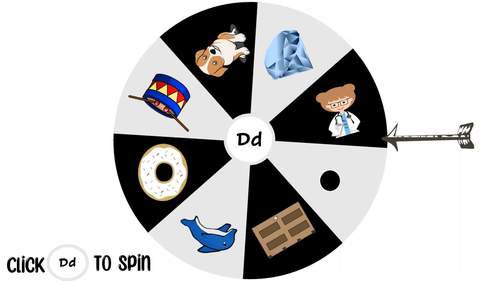 Letter D Beginning Sound Game - Spinning Wheel Powerpoint by Little Teapot