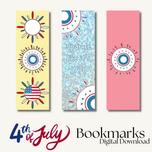 4th of July Bookmarks – Patriotic Printable Reading Gift for Kids (Set 5)