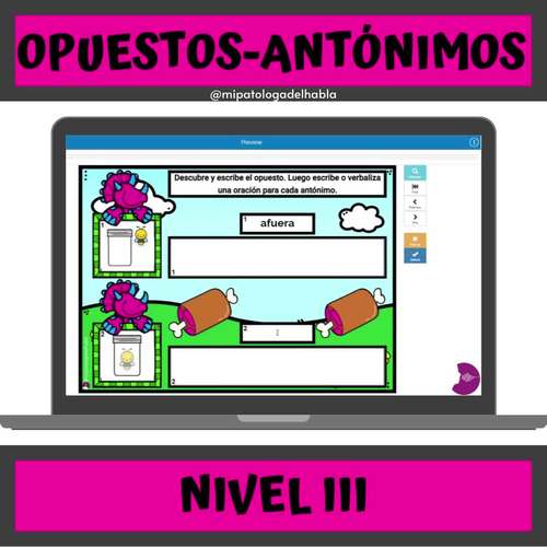 Opuestos Antónimos Nivel III Opposites Antonyms Spanish Boom Cards
