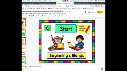 Beginning S Blends GAME for Google Slides Self-Checking WITH SOUND PDF ...