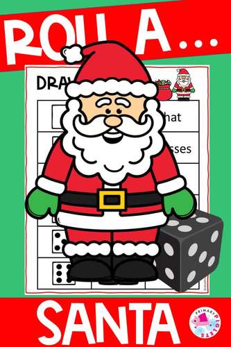 Christmas Roll & Color | Roll & Cover | Roll & Build | Math Centers | Santa