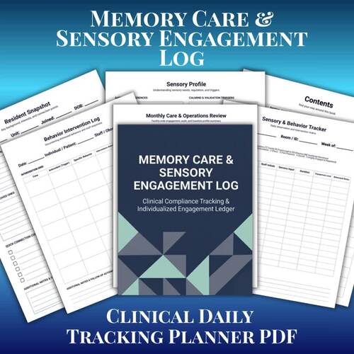 Memory Care & Sensory Engagement Log | Clinical Daily Tracking Planner PDF