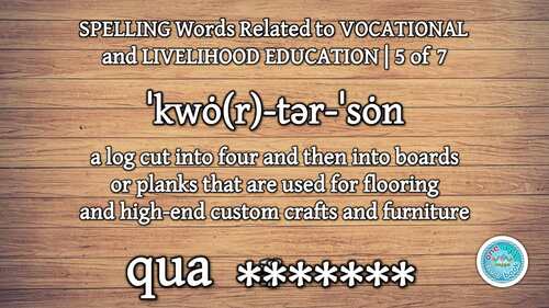 SPELLING Words Related to TECHNICAL-VOCATIONAL and LIVELIHOOD EDUCATION