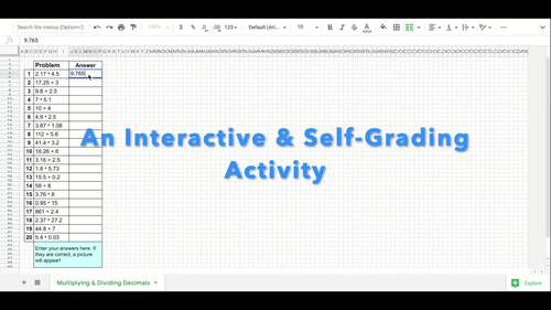 Multiplying and Dividing Decimals Digital Mystery Pictures by Mrs Nork ...