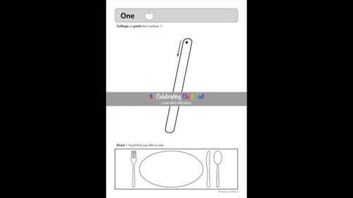 Number Formation Collage and Painting Booklet - TAS Beginners Font