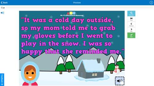 BOOM CARDS - Autism & SPED Reading Comprehension: Snow Day at the Park ...