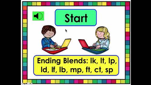 Ending Blends GAME for PowerPoint: Self-Checking WITH SOUND Set 2