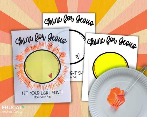 Shine for Jesus Craft, VBS Summer Sun Craft, Matthew 5:16 Let Your ...