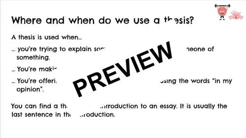 Intro to thesis writing digital interactive activity for ELA or any subject