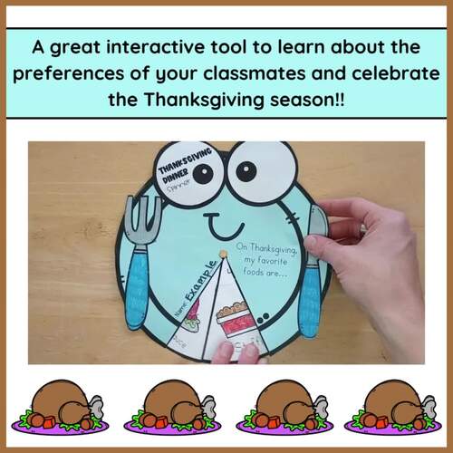 "Thanksgiving Dinner" Spinner | An Interactive Activity to Celebrate ...