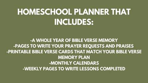 Christian Homeschool Planner-includes Bible Verse Cards and ...