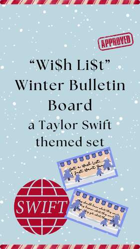 "Wi$h Li$t" Winter Bulletin Board Set-Taylor Swift themed Bulletin ...