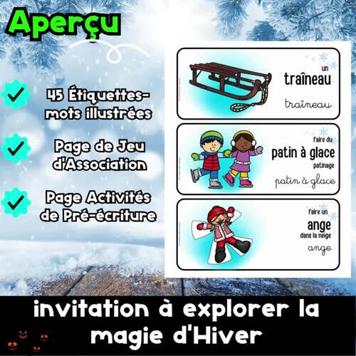 Hiver. Mots de vocabulaire en images by Nemoland - Apprentissage par le jeu