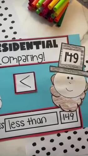 Presidents Day Comparing Numbers Math Craft by The Teaching Diva Corner