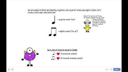 Listen & Identify Music Rhythms with Quarter Notes , Eighth Notes Music ...