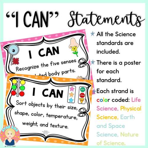 "I Can" Statements | Science Florida Standards | KINDERGARTEN - Editable