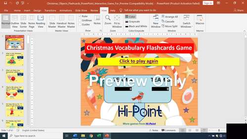 Christmas Vocabulary Flashcards PowerPoint Interactive Game by Hi-Point